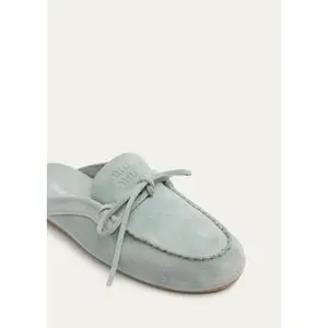 Miu Miu Sabot Suede Moccasin Mules - Linfa