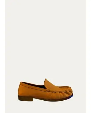 Dries Van Noten Ruched Suede Loafers - Tan