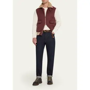 Brunello Cucinelli Rinsed Dark-wash Denim Straight-leg Jeans