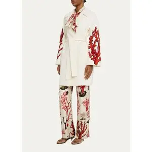 Libertine Coral Patches Vienna Wrap Coat