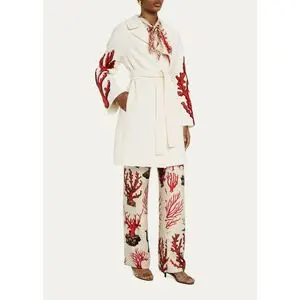 Libertine Coral Patches Vienna Wrap Coat