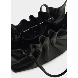 FERRAGAMO Medium Gancini Pierced Shoulder Bag - Nero
