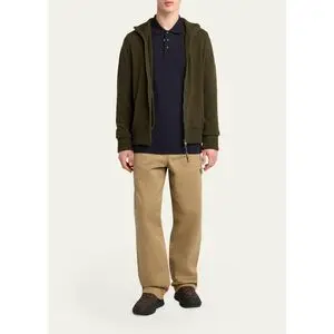 Moncler Archivio Cotton Long-sleeve Polo Shirt