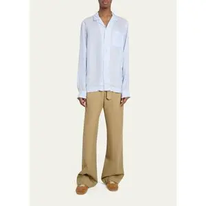 Dries Van Noten Striped Cupro Button-down Shirt