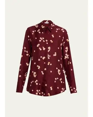 Altuzarra Chika Printed Silk Top - Maroon