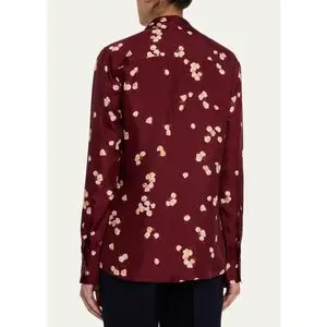 Altuzarra Chika Printed Silk Top - Maroon