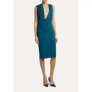 TOM FORD Plunging Cowl-neck Jersey Body-con Dress