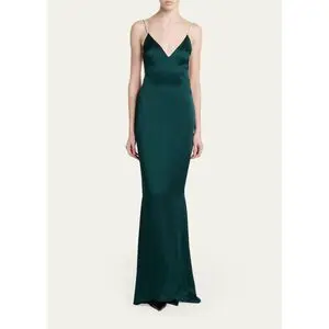 TOM FORD Crystal-trim Backless Satin Mermaid Gown