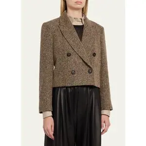 Brunello Cucinelli Sparkling Wool Herringbone Blazer
