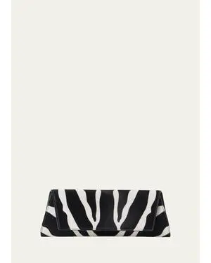 Akris Small -print Calf Hair Clutch Bag