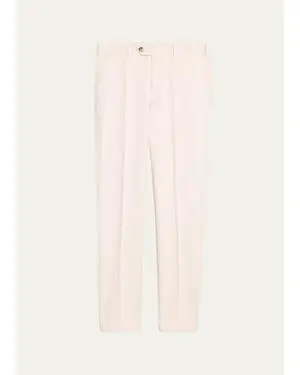 Brunello Cucinelli Cotton Straight Leg Flat-front Pants - C6332 Ice