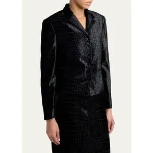 TOM FORD Croc-embossed Velvet Single-breasted Jacket