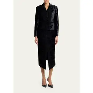 TOM FORD Croc-embossed Velvet Single-breasted Jacket