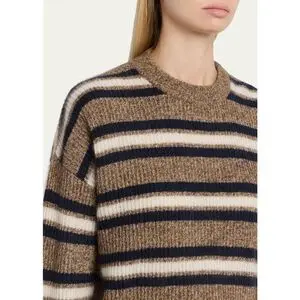 Brunello Cucinelli Cashmere-mohair Striped Sweater