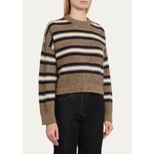 Brunello Cucinelli Cashmere-mohair Striped Sweater