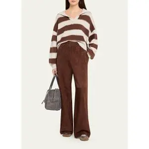 Brunello Cucinelli Paillette Striped Cashmere Sailor Sweater