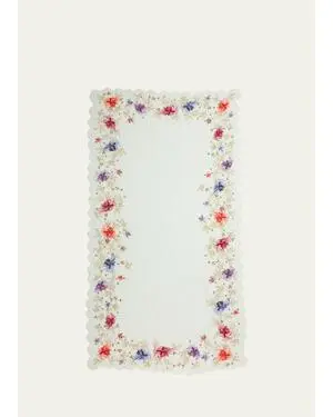 Faliero Sarti Primrose Floral Embroidered Wool-blend Stole