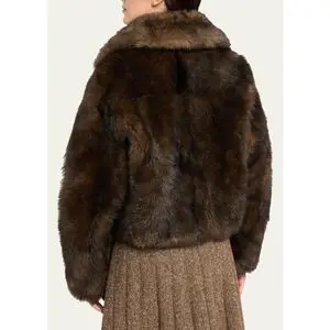 Brunello Cucinelli Lamb Shearling Zip Jacket With Monili Trim