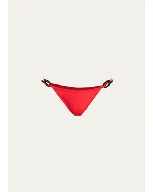 Ramy Brook Odetta Ring Bikini Bottoms Flame