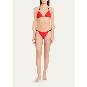 Ramy Brook Odetta Ring Bikini Bottoms - Flame