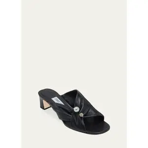 JIMMY CHOO 45mm Rafi Leather Mules