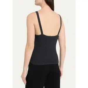 LISA YANG Suni Scalloped Cotton-cashmere Rib Tank Top