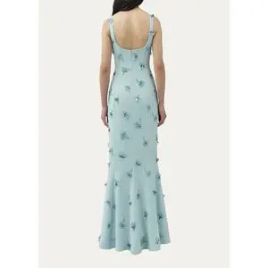 Simkhai Briella 3d Floral Beaded Trumpet Gown