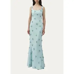 Simkhai Briella 3d Floral Beaded Trumpet Gown