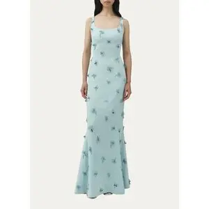 Simkhai Briella 3d Floral Beaded Trumpet Gown