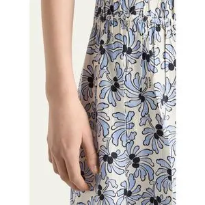 Prada Floral-print Pongé Sleeveless Midi Dress
