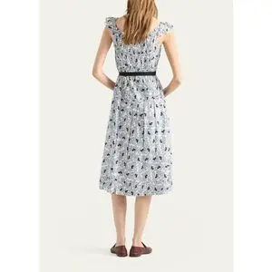 Prada Floral-print Pongé Sleeveless Midi Dress
