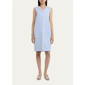 JIL SANDER V-neck Sleeveless Shift Dress