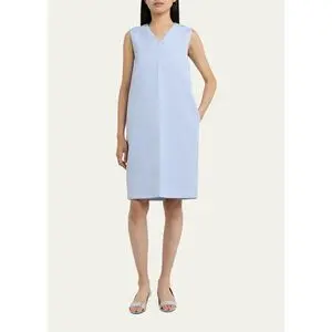 JIL SANDER V-neck Sleeveless Shift Dress