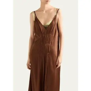 Prada Satin Crepe Midi Slip Dress