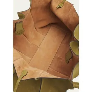 Ulla Johnson Adria Large Wavy Suede Tote Bag - Olive