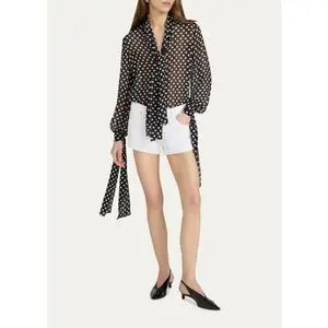 FRAME The Nouvelle Polka Dot Blouse