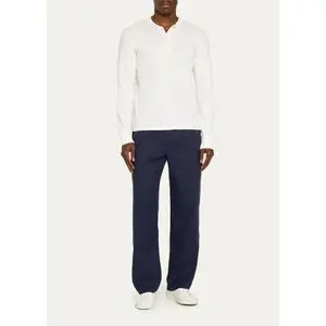 Frescobol Carioca Midnight Linen-blend Trousers