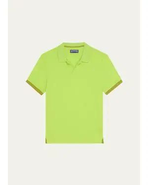 Vilebrequin Organic Cotton Pique Contrast-trim Polo Shirt - Acide