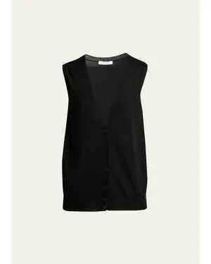 THE ROW Neel Cashmere Cardigan Vest