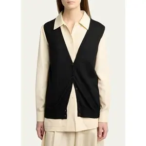 THE ROW Neel Cashmere Cardigan Vest