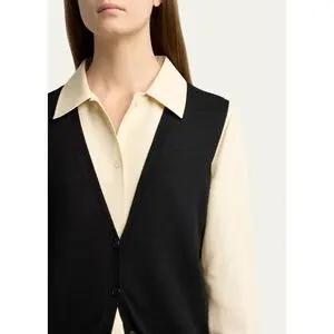 THE ROW Neel Cashmere Cardigan Vest
