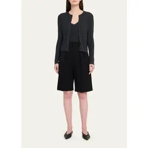 LISA YANG Abeena Cotton-cashmere Rib Crewneck Cardigan