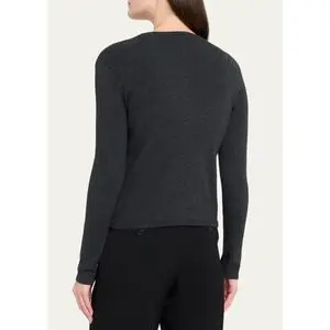 LISA YANG Abeena Cotton-cashmere Rib Crewneck Cardigan