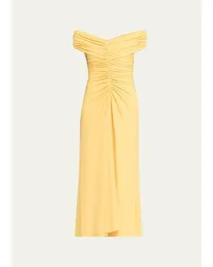 Simkhai Sheyda Draped Jersey Midi Dress - Mango
