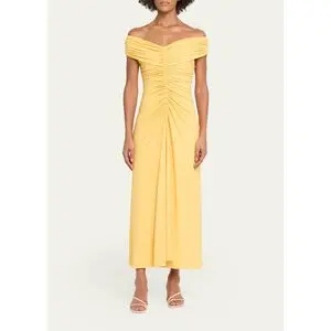 Simkhai Sheyda Draped Jersey Midi Dress - Mango