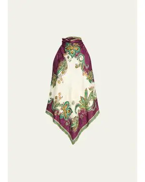 ALEMAIS Ruthie Floral Jacquard Halter Top - Multi