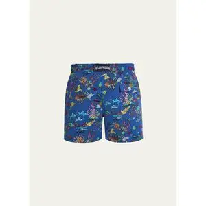 Vilebrequin Stretch Aquarium-print Swim Trunks