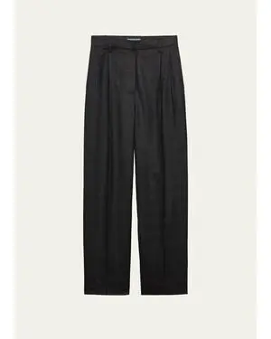 Prada Pleated Wool Drawstring Trousers