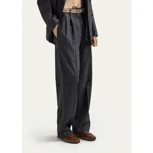 Prada Pleated Wool Drawstring Trousers