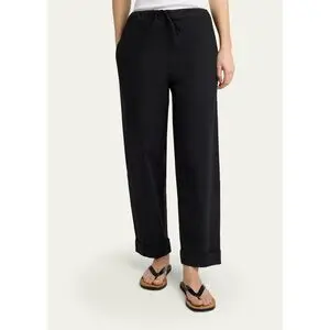 THE ROW Delano Straight-leg Cotton Poplin Pants